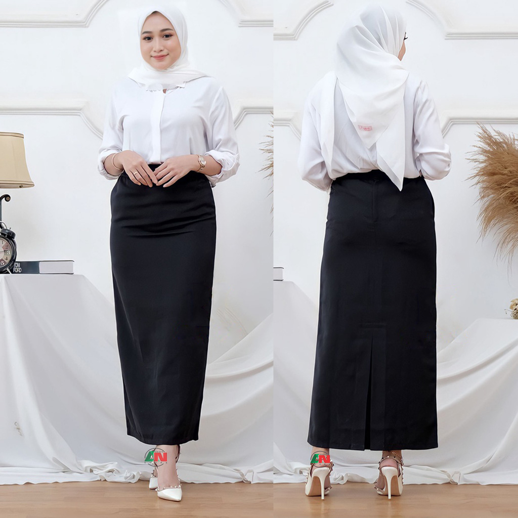 Jual ROK KERJA WANITA/ROK SPAN RAMPEL BELAKANG | Shopee Indonesia