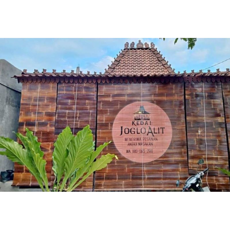 Jual Tirai bambu hitam L3m T4m super jumbo vernis plitur katrol besi ...