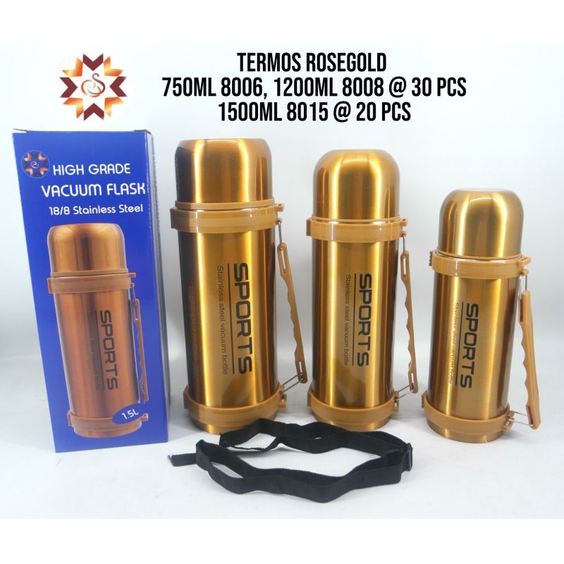 Jual Termos air panas rose gold / termos rose gold / termos warna emas ...