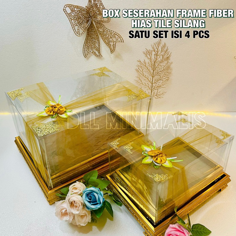 Jual Kotak Seserahan Pernikahan Full Mika hias Isi 4 pcs Box Seserahan ...