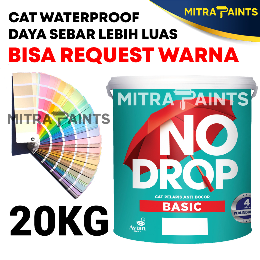Jual NO DROP BASIC 20 KG PAIL / CAT WATERPROOF EKSTERIOR INTERIOR ANTI BOCOR / CUSTOM | Shopee ...