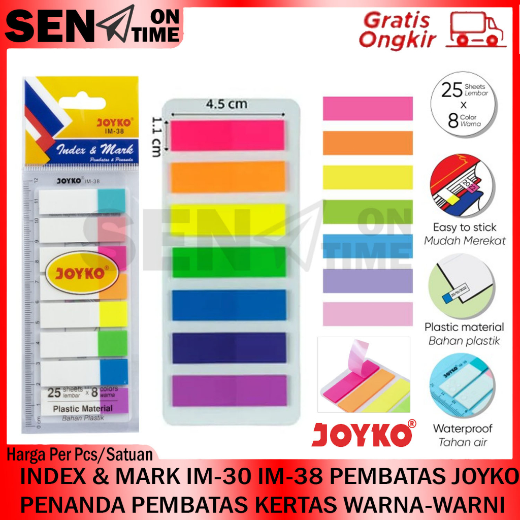 Jual INDEX & MARK IM-30 IM-38 PEMBATAS JOYKO TANDA PENANDA BUKU MAJALAH NOVEL WARNAWARNI BATASAN ...