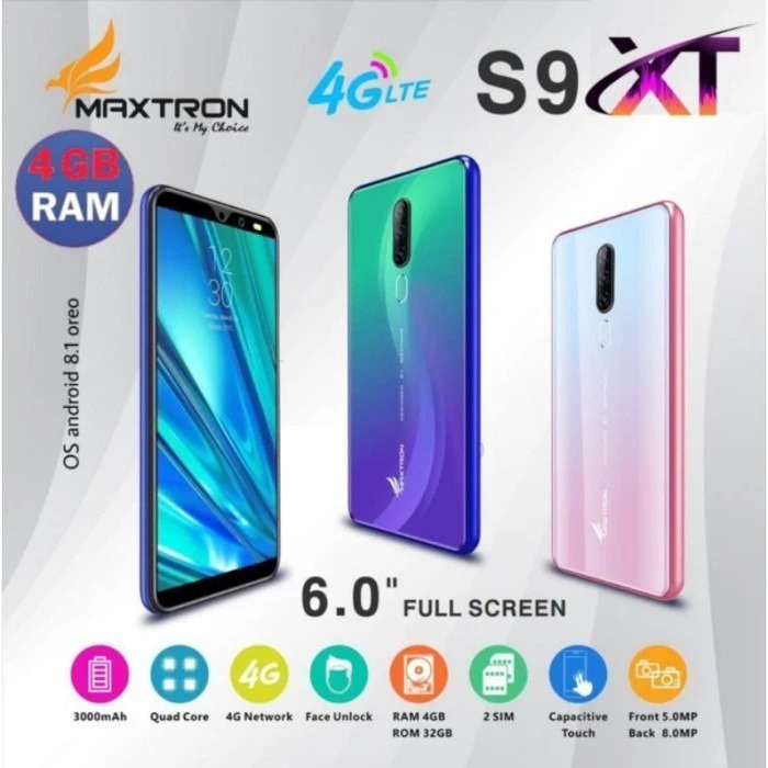 Jual Maxtron S9XT 4GB/32GB 6.0" Android 8.1 Garansi Resmi Maxtron ...