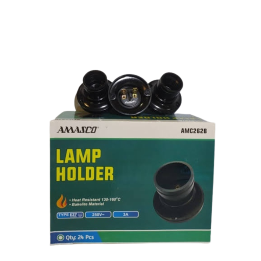 Jual AMASCO AMC262B FITTING TEMPEL HITAM / DUDUKAN LAMPU / MODEL BROCO ...
