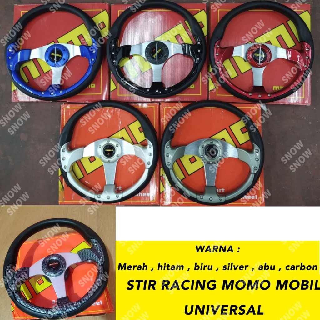 Jual Stir Racing Momo 14 inch Setir Steer Mobil Universal | Shopee ...