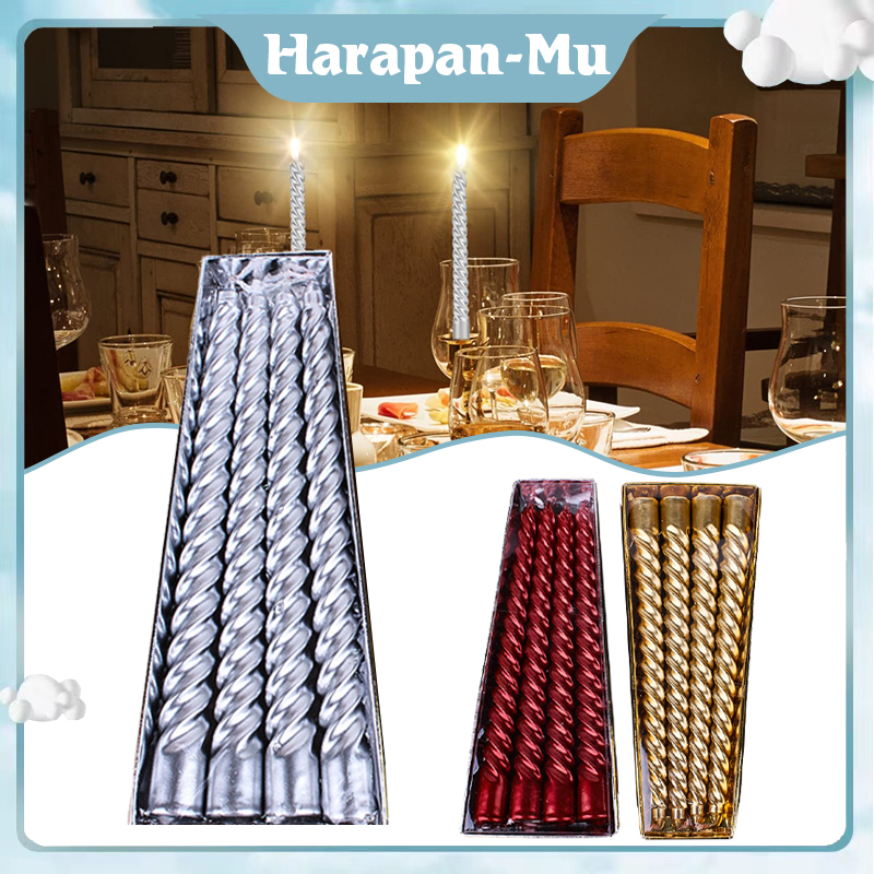 Jual Lilin Spiral Panjang 4pcs Lilin Ulir Gaya Eropa Lilin Berulir ...