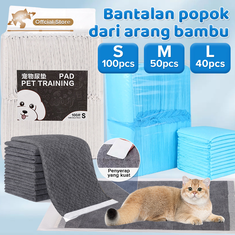 Jual 100/pcs Underpad Charcoal Kucing Anjing Pee Poop Bamboo PET Perlak ...