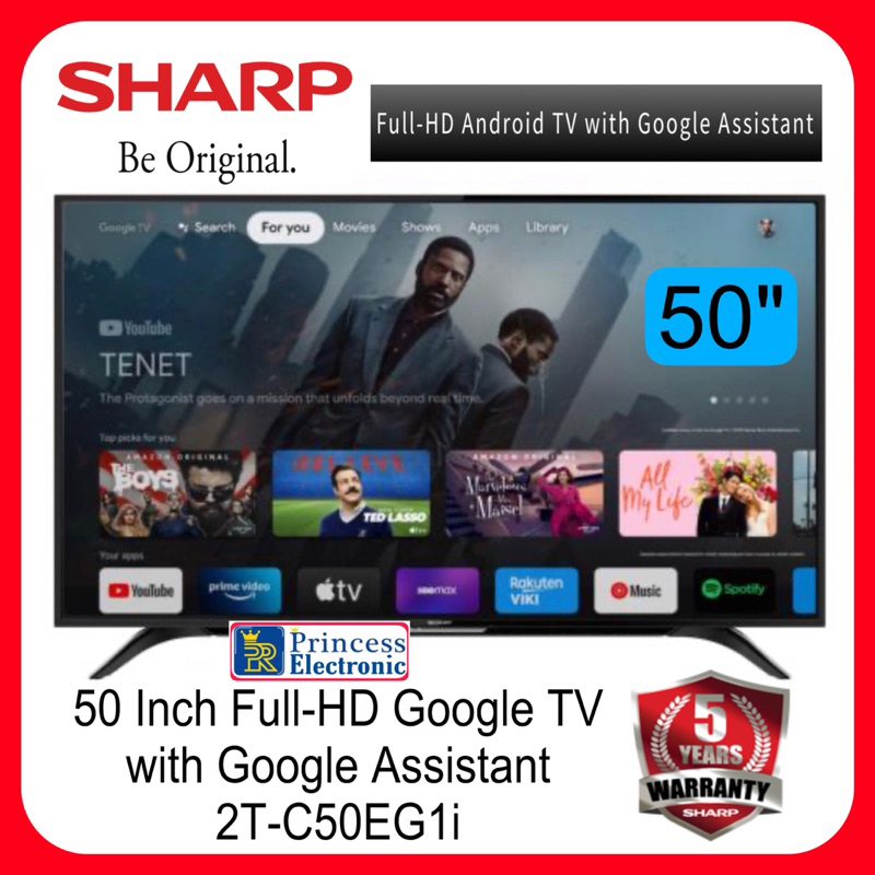 Jual Sharp 50 Inch Full HD Google Led TV 2T-C50EG1i | Shopee Indonesia