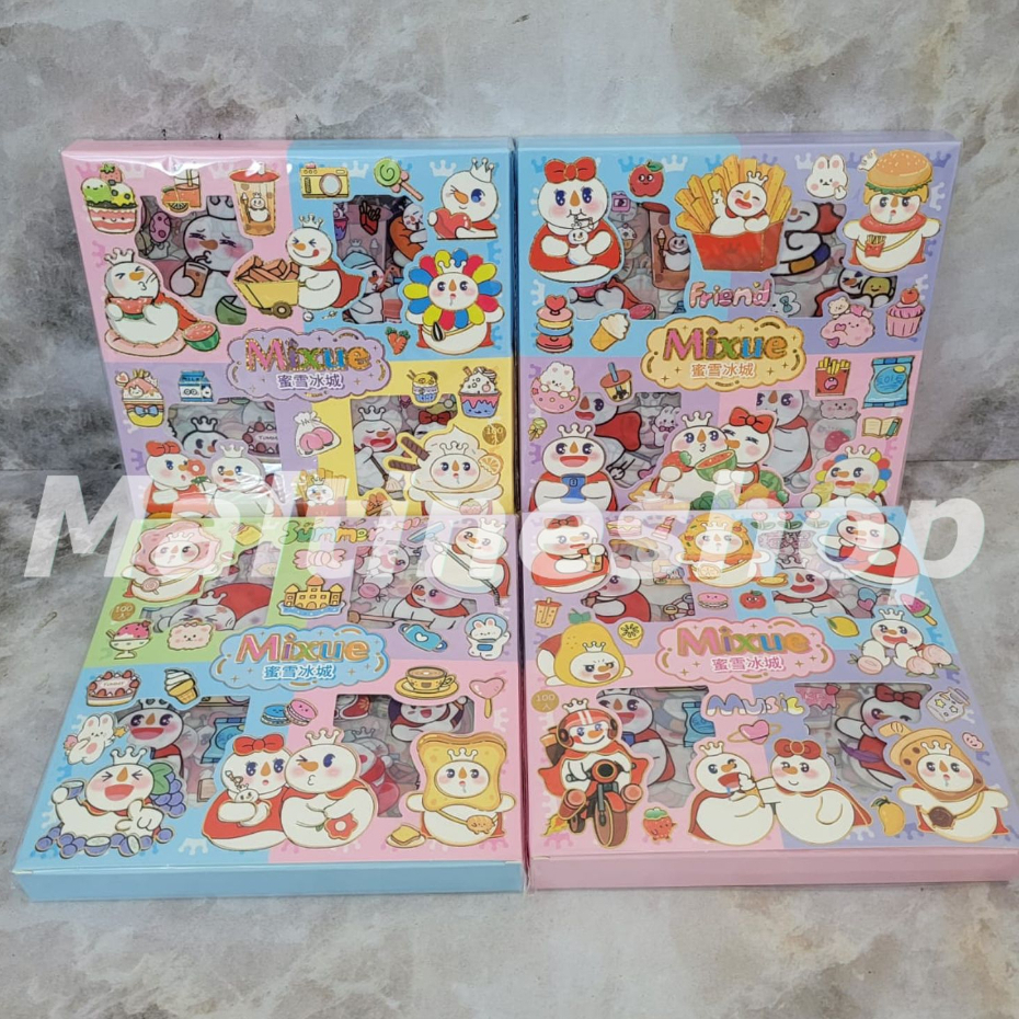 Jual Sticker Mixue Besar isi 100 Lembar Stiker Mixue Snow Terlaris ...