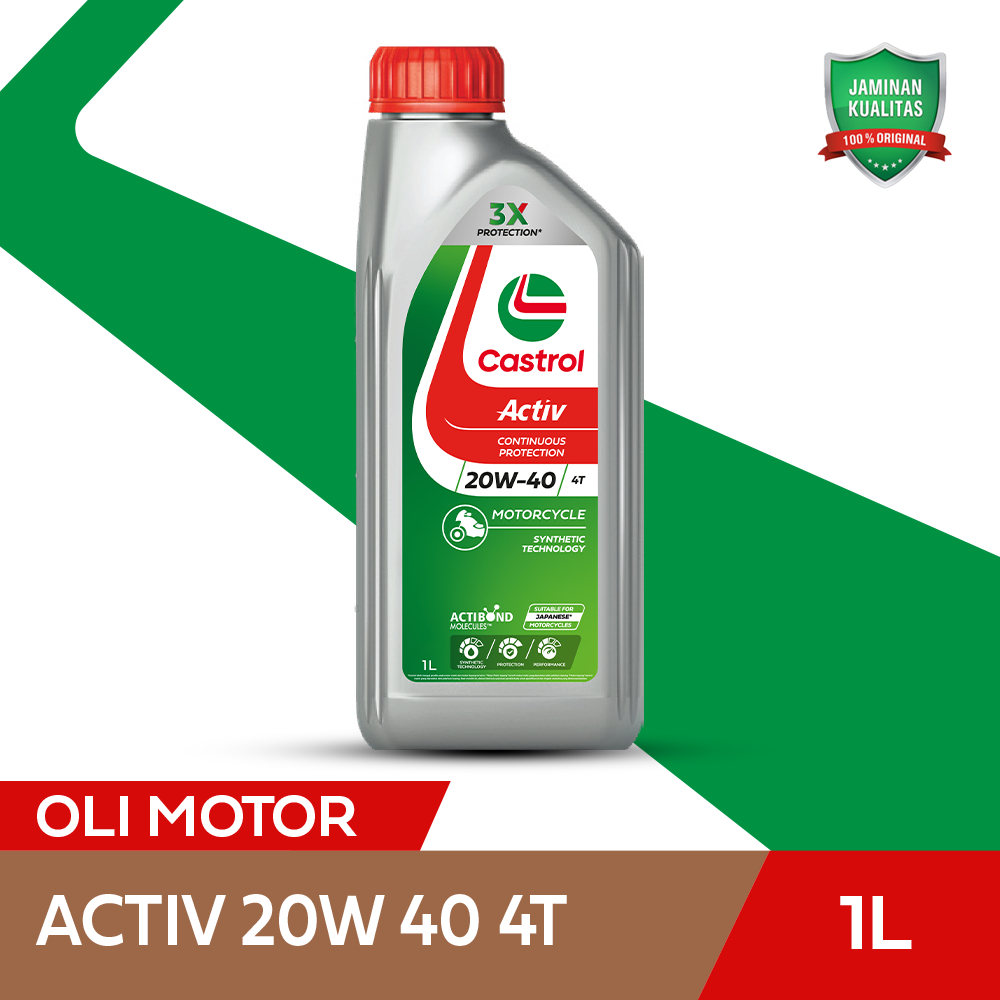 Jual Oli Mesin Motor Castrol ACTIV 4T 20W-40 (1L) | Shopee Indonesia