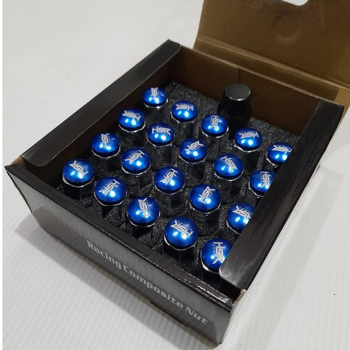 Jual Baut Roda Racing HSR Blue Ukuran 1,5/1,25 baut racing mur roda ...