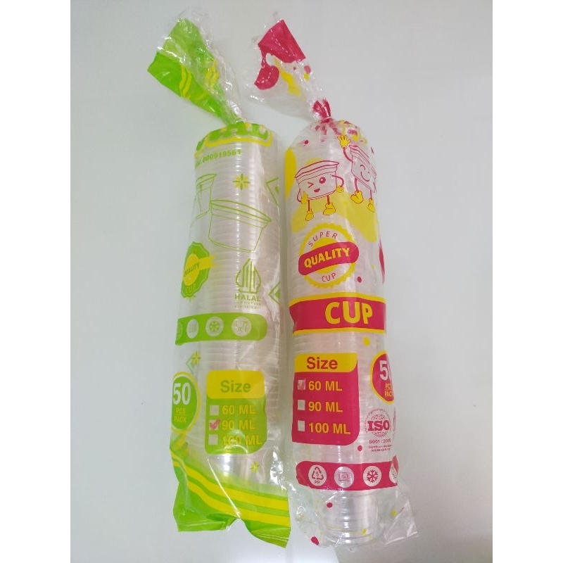 Jual Cup jelly agar puding pudding royal isi 50pcs / gelas plastik ice cream puding 50 ml & 65ml ...