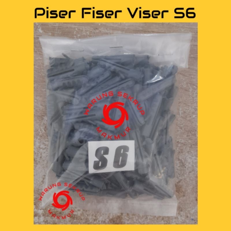 Jual (100 pcs) Piser S6 / Fiser S6 / Viser Tembok 6mm | Shopee Indonesia