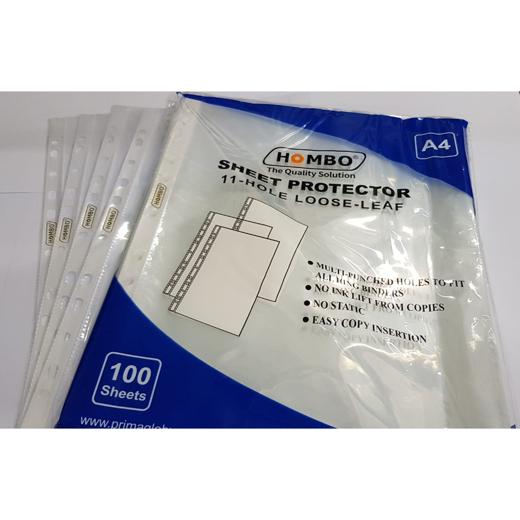 Jual Plastik pp pocket / sheet protector A4 Hombo (100 sheet) | Shopee ...