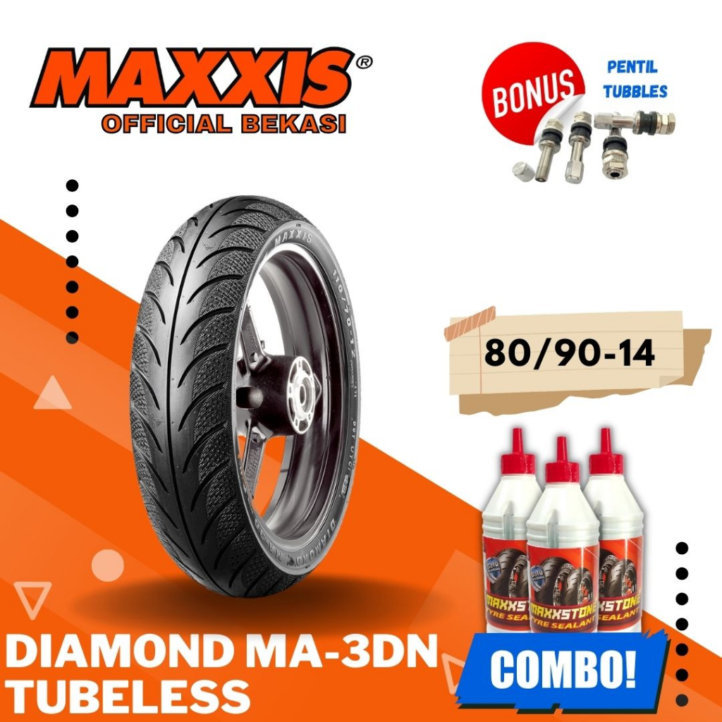 Jual BAN MAXXIS DIAMOND MA-3DN 80/90-14 - 80-90-14 / BAN TUBELESS 80/90 ...