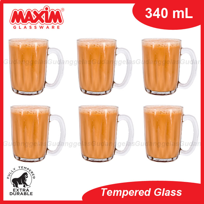Jual 1 SET 6 PCS MAXIM Gelas Mug Kaca Kopitiam/Gelas Teh Tarik/Gelas Kaca Tempered/Mug Kopitiam ...
