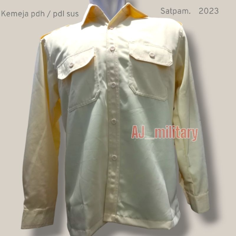 Jual KEMEJA PDH SATPAM LENGAN PANJANG / KEMEJA PDL SUS SATPAM KREM BARU ...