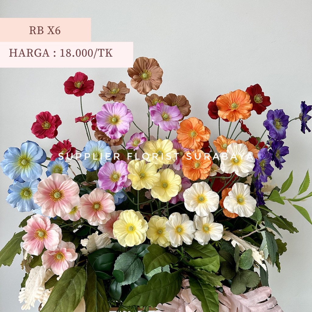 Jual [RB X6] RANUNCULUS BUTTERFLY BUNGA PALSU ARTIFICIAL FLOWER BUNGA ...