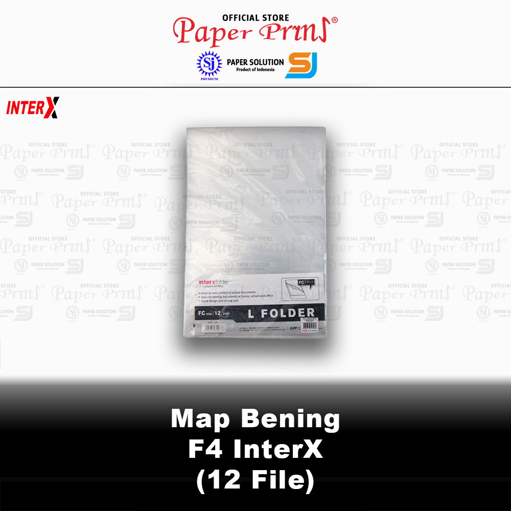 Jual Map Bening L Folder F4 InterX - 1 Pack 12 Sleeves | Shopee Indonesia
