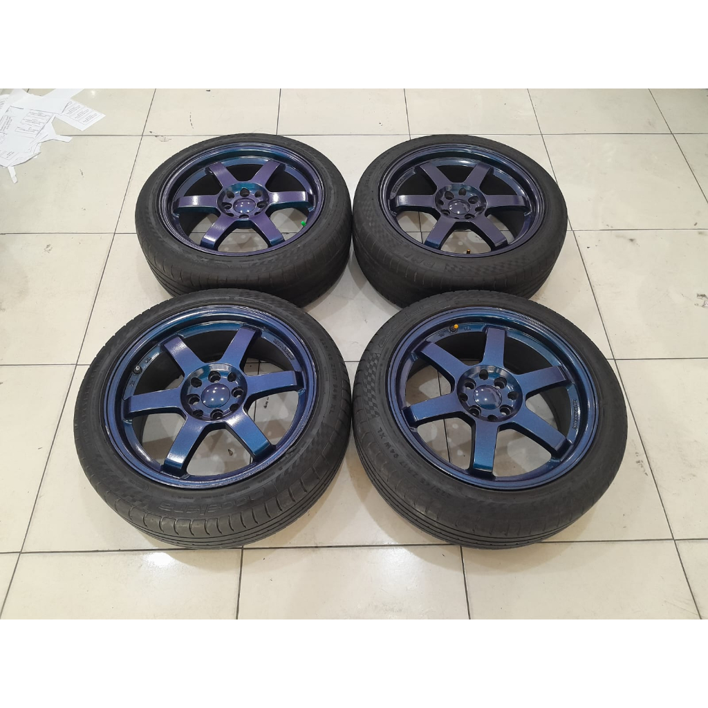 Jual Velg Mobil Ring 17 TE37 palang warna Biru buat Jazz, Avanza, Xenia ...