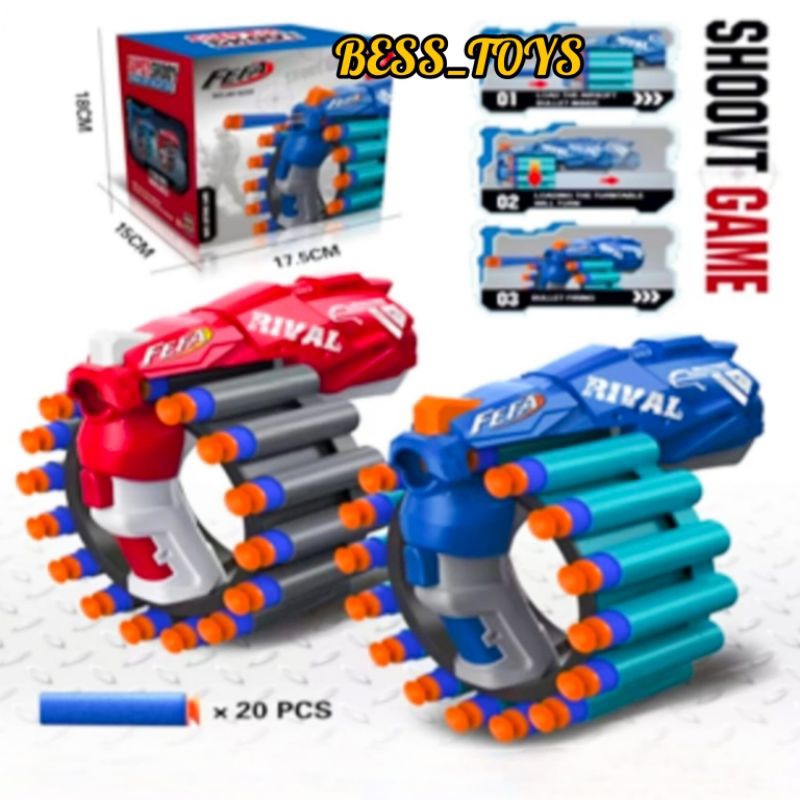 Jual Pistol Mainan Anak Peluru Busa SUPER SHOOT SMN048 Tembak Tembakan ...