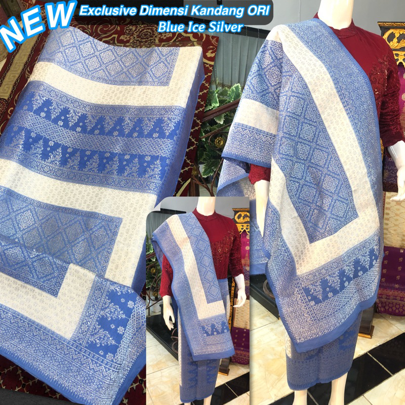 Jual Exclusive Songket Rakam Dimensi ORI /Blue Ice /songket tenun asli palembang /ilham songket ...