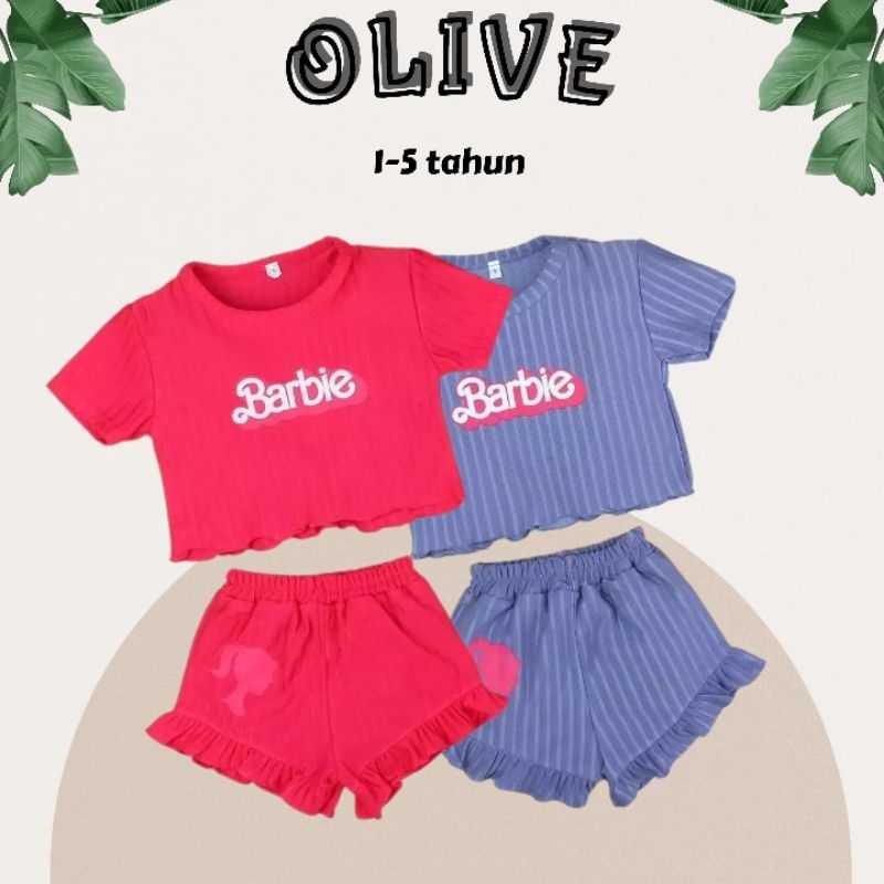 Jual "NCC" Usia 1-5 tahun Setelan Pendek Crop anak Perempuan Barbie ...
