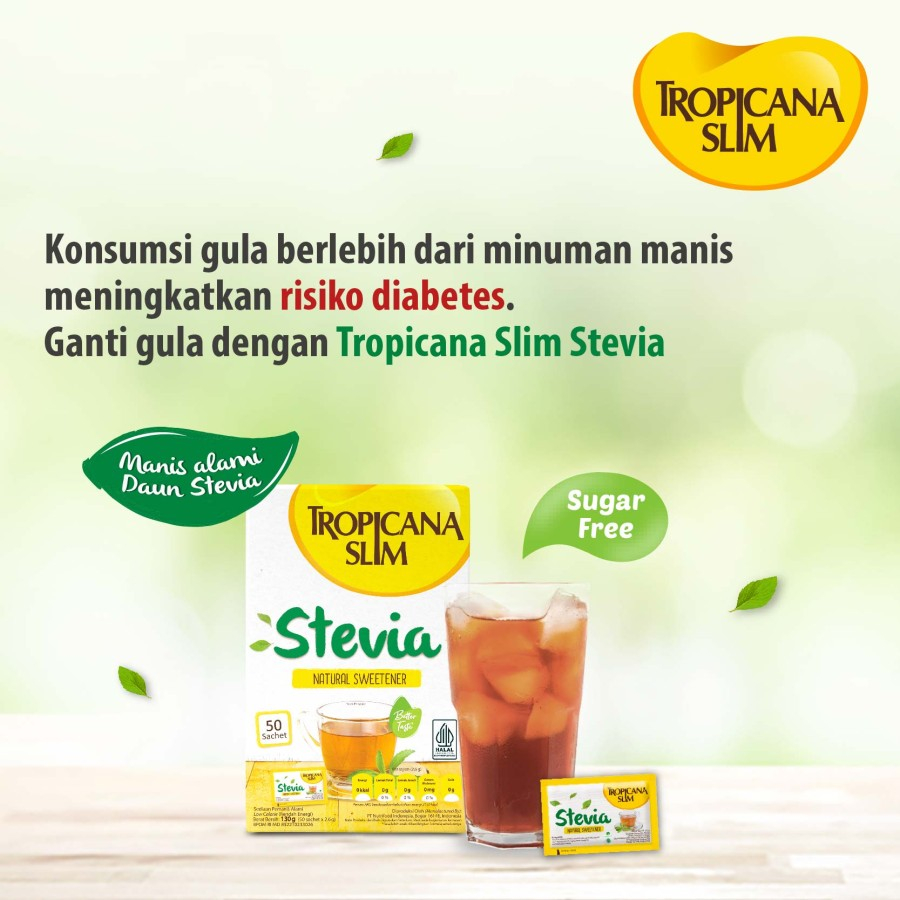 Jual Tropicana Slim Sweetener Stevia 100 Sachet - Pemanis Alami untuk ...