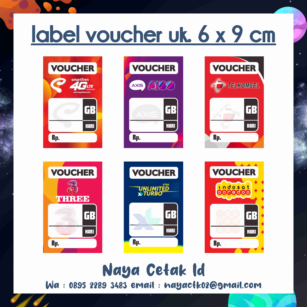 Jual cetak label voucher untuk display konter 6 x 9 cm | Shopee Indonesia