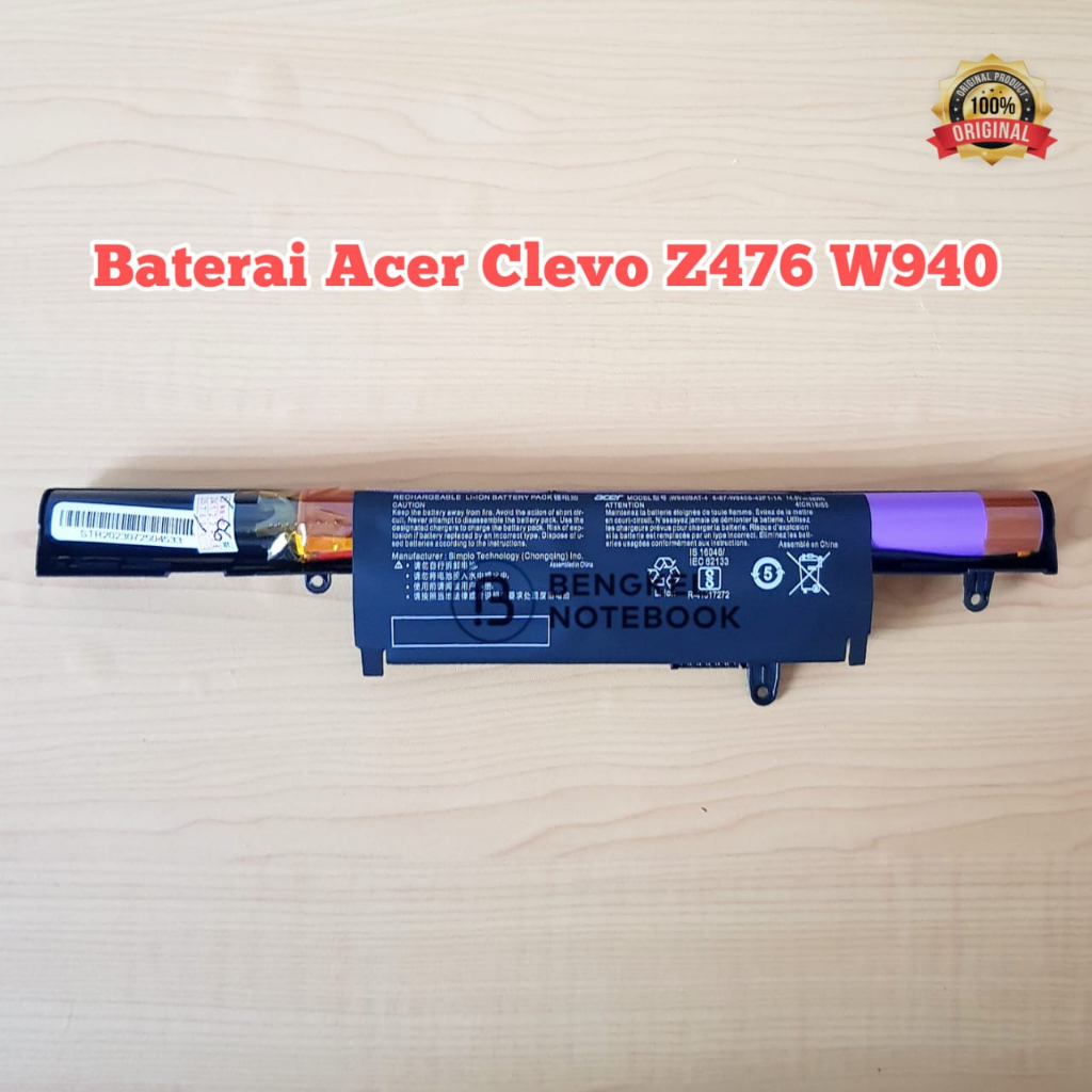 Jual Baterai Acer Z476 Clevo W94LS W940 W940BAT-3 W940BAT-4 3 Cell ...