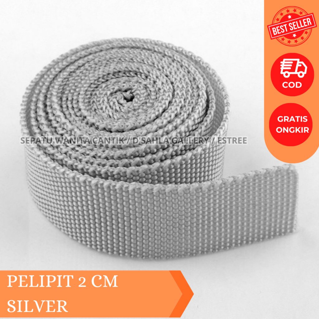 Jual Bisban Pelipit Halus 2 cm Warna Silver Penutup / Bungkus Tepi ...