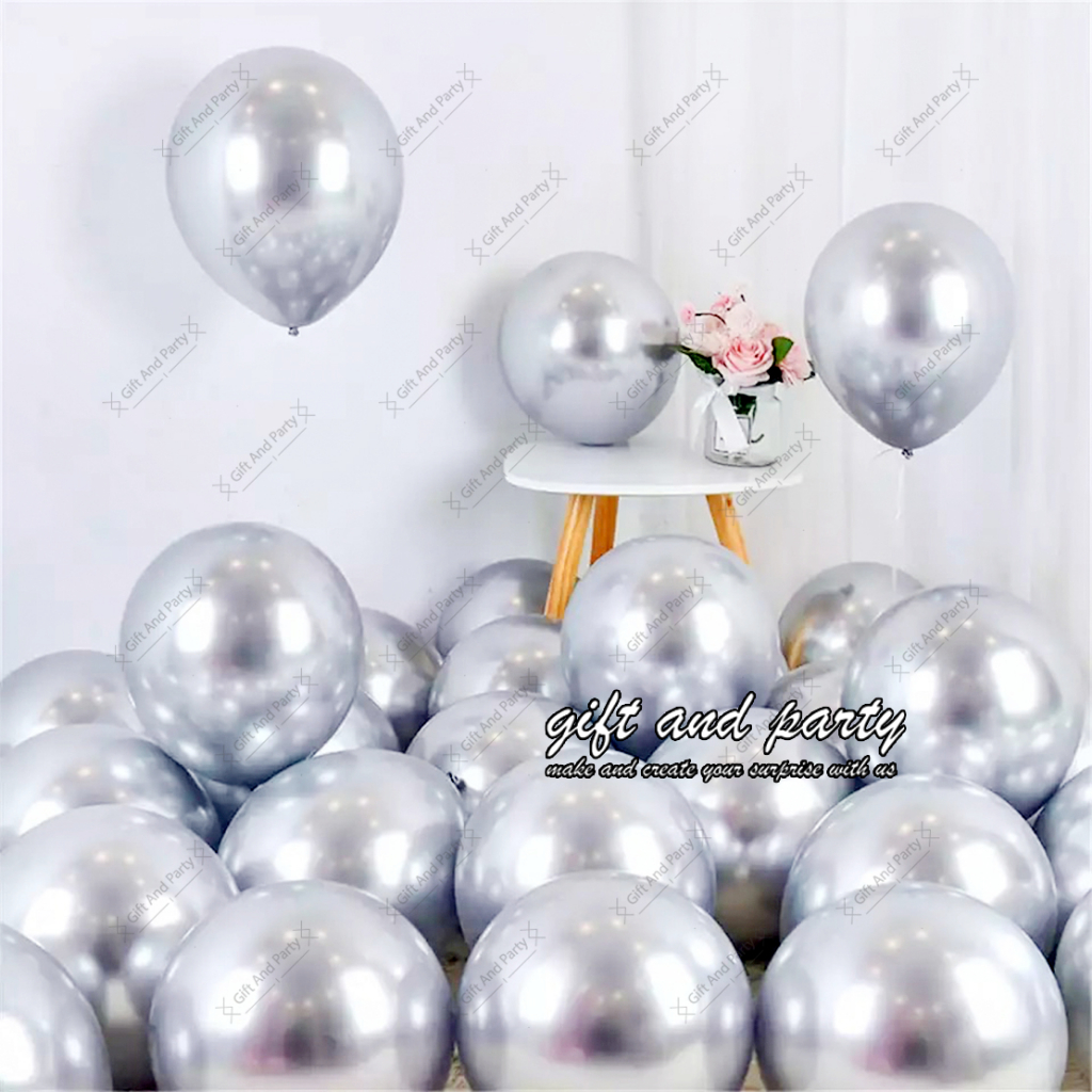 Jual Balon Latex Chrome Silver / Balon Metalik Chrome / Ballon Chrome ...