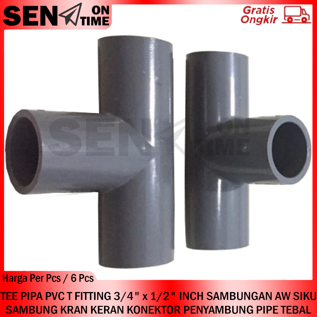 Jual TEE T PIPA AIR 3/4" X 1/2" INCH PVC AW FITTING SAMBUNGAN PARALON SALURAN ALIRAN PRALON ...