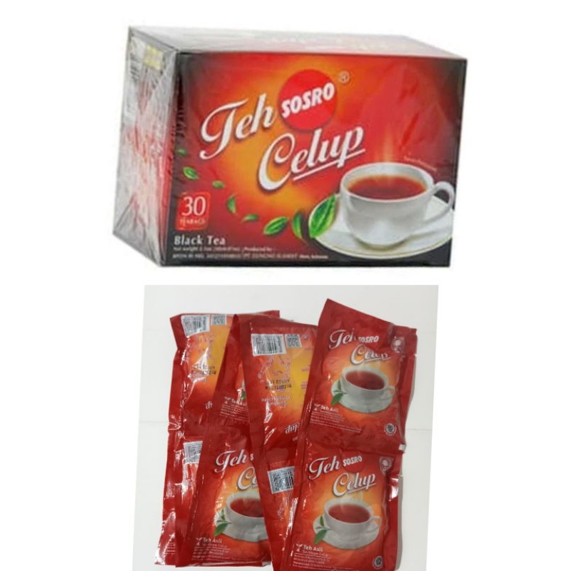 Jual Teh Sosro celup sachet 1Renceng 10 sachet / Box isi 30 kantong ...