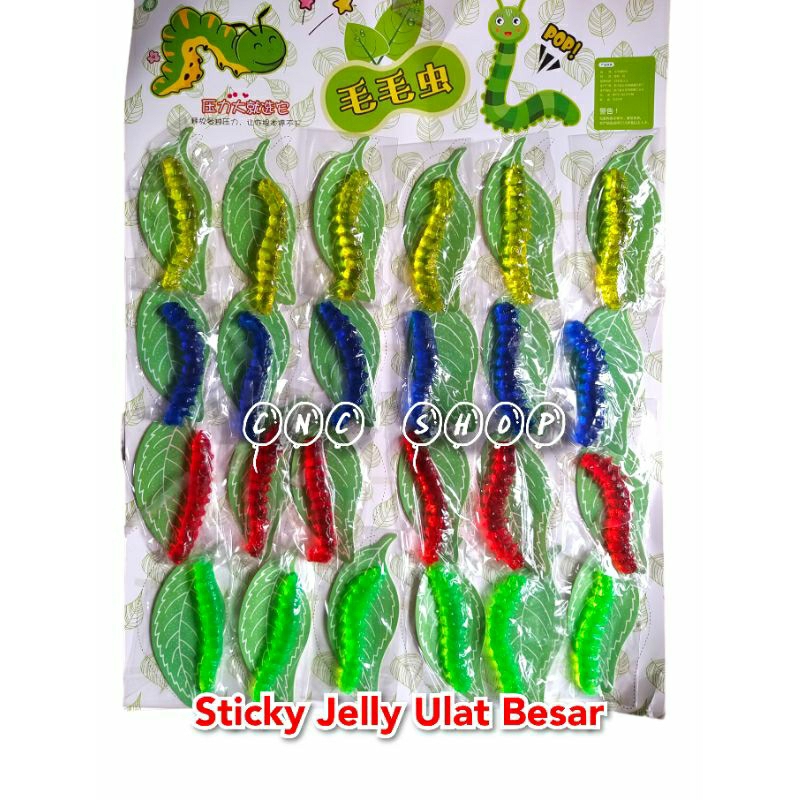 Jual Sticky Jelly Ulat Warna Besar bisa Nempel Mainan Anak Prank Toys ...