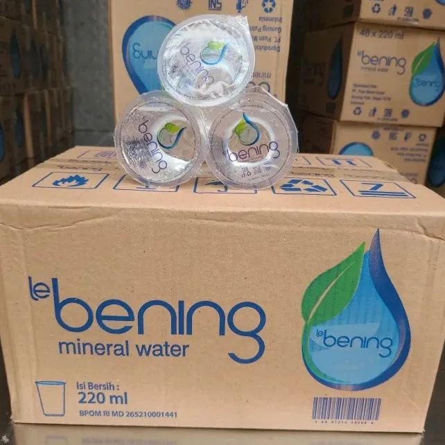 Jual Air Minum Mineral LE BENING Cup 220 ml Gelas Murah - 1 Dus / 48 ...