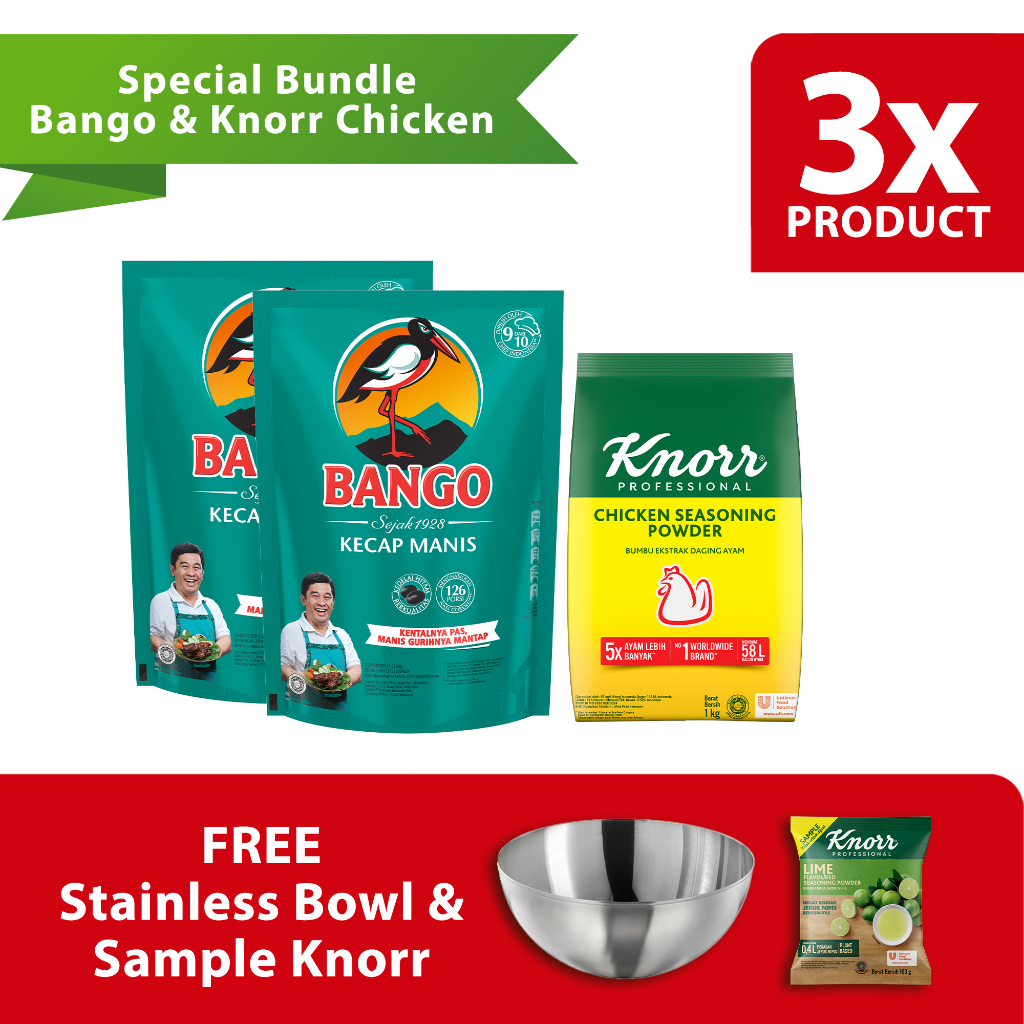 Jual Special Bundle Bango & Knorr Chicken Free Sample & Stainless Bowl ...