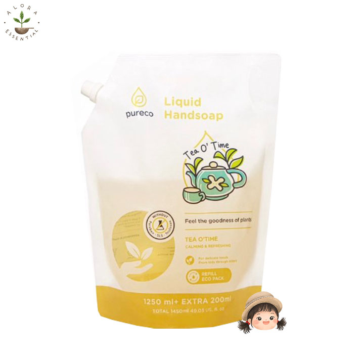 Jual Pureco Liquid Handsoap Tea O' Time Refill Sabun Cuci Tangan 1450ml ...
