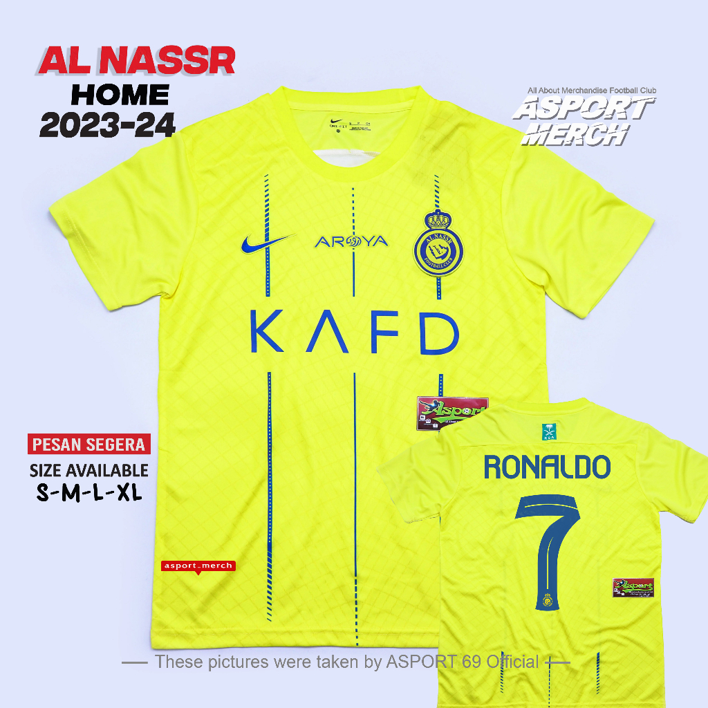 Jual Jersey Bola Al Nassr Home Ronaldo Terbaru 2023 2024 Jersey Al