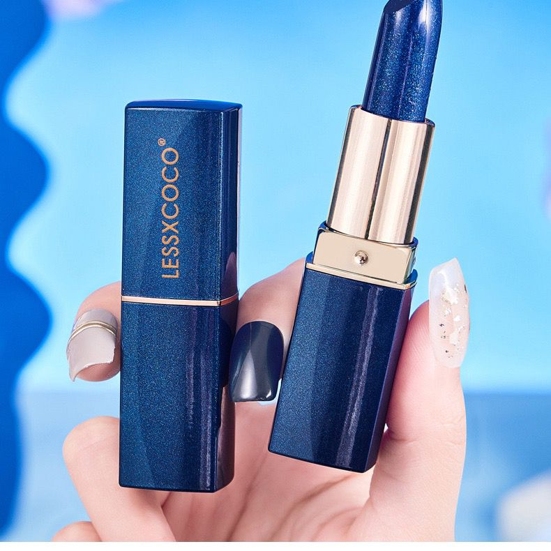 Jual Lipstick LESSXCOCO angin Lipstick blue biru tidak kering | Shopee ...