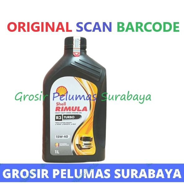 Jual Original Scan Barcode SHELL Rimula R3 Turbo 15w40 15w-40 Oli Mesin ...
