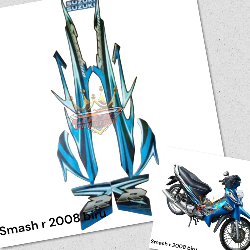 Jual Stiker Striping Motor Smash R 2008 BIRU Sticker Lis Body Standar ...