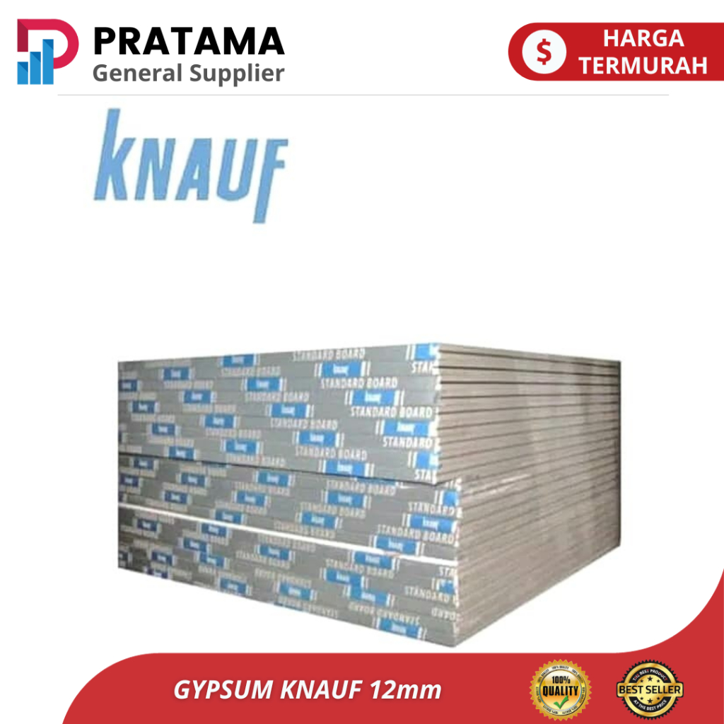 Jual GYPSUM KNAUFF 12mm (1200X2400) / Gypsum Board / Papan Gipsum ...