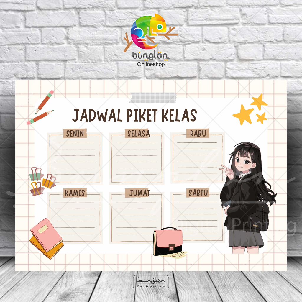 Jual Poster Edukasi Jadwal Piket Model B | Shopee Indonesia