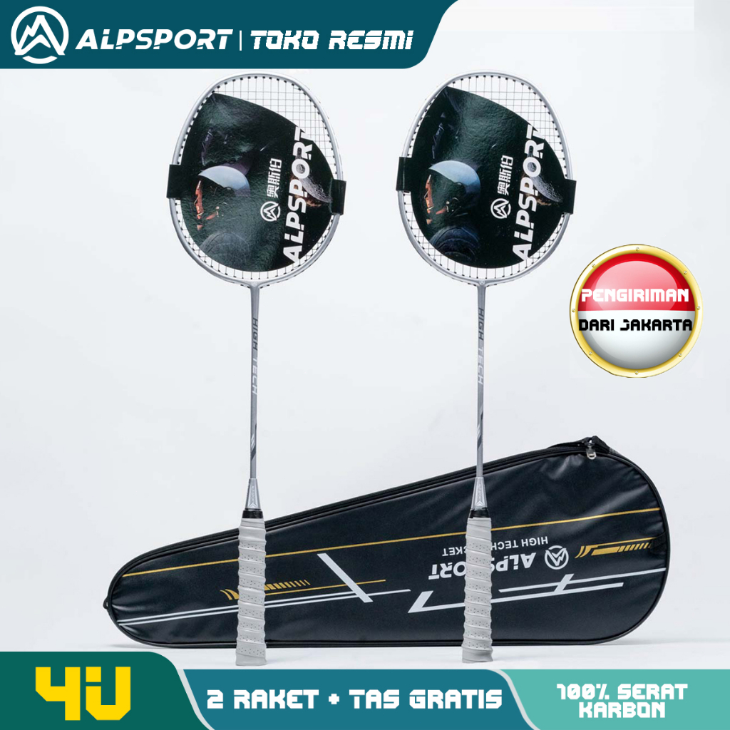 Jual ALPSPORT RR【2Raket + Tas】4U G5 100% Serat Karbon Penuh Desain Asli ...