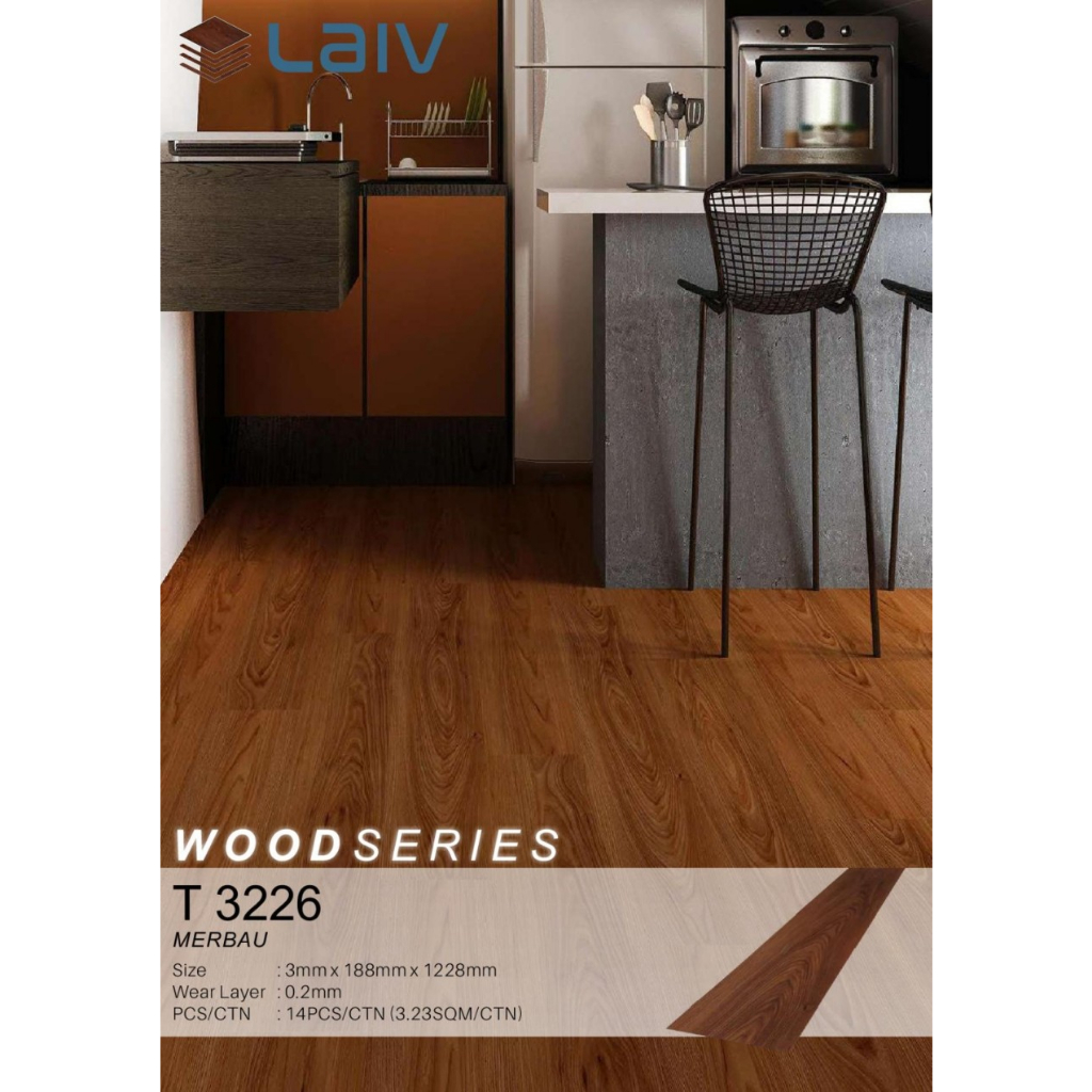 Jual Vinyl Flooring Laiv / Vinyl Lembaran 3mm Motif Kayu / Lantai Vinyl ...