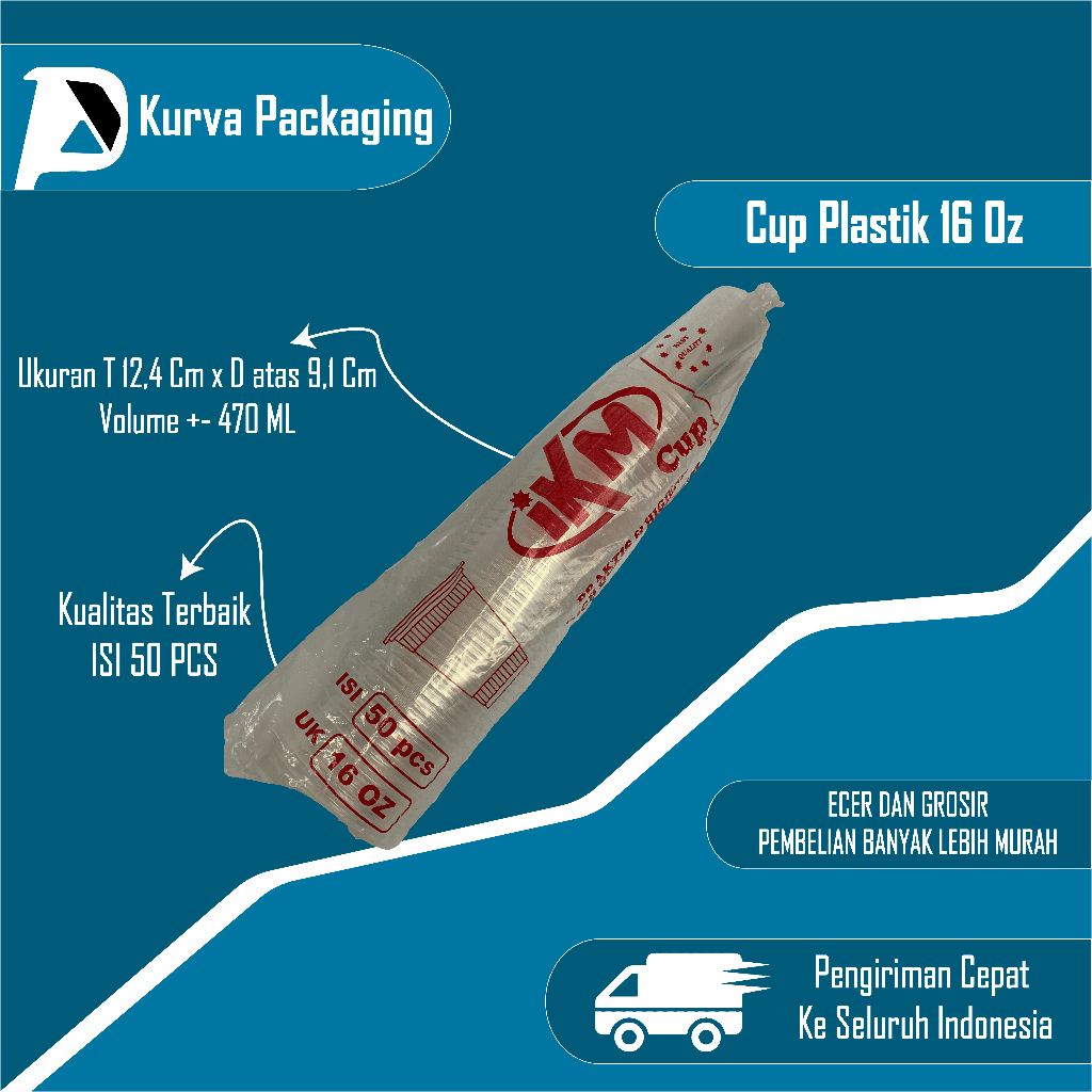 Jual GELAS CUP PLASTIK / GELAS POP ICE UKURAN 16 OZ - ISI 50 PCS - ECER ...