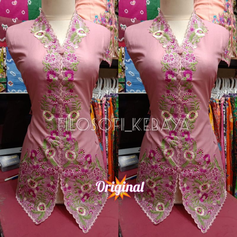 Jual Jumbo // Atasan kebaya encim katun bordir // encim lengan panjang ...