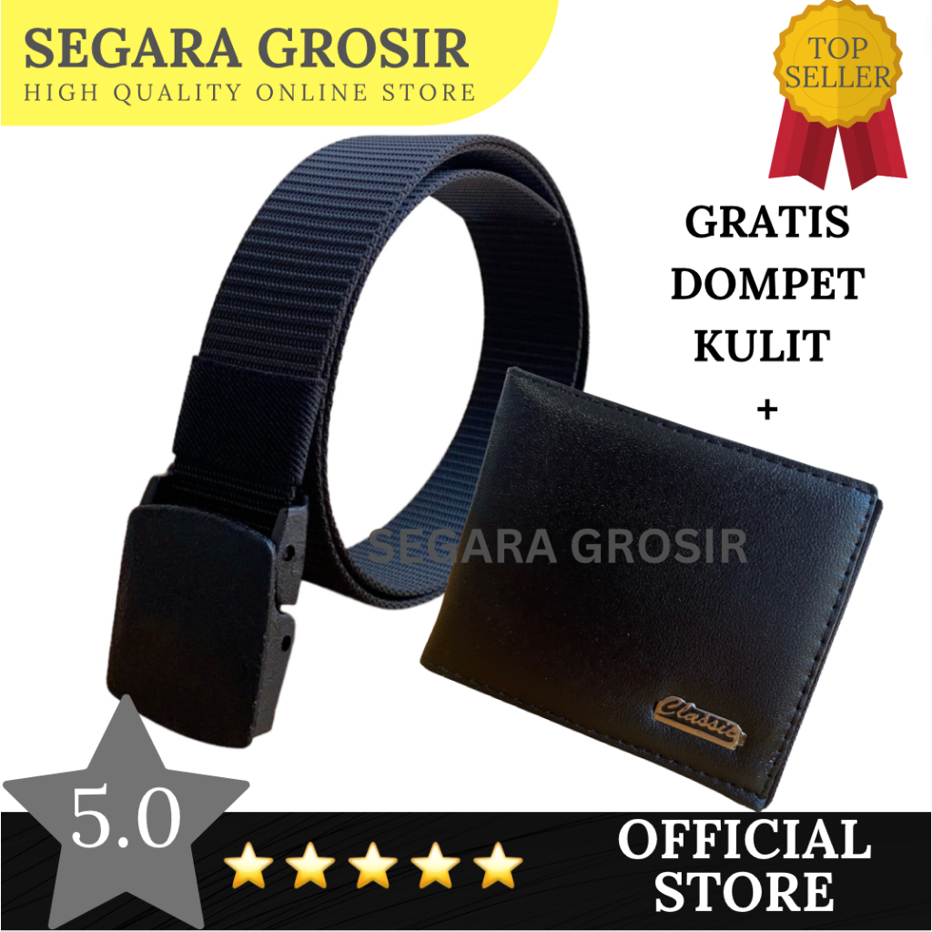 Jual Ikat Pinggang Pria Bonus Dompet Kulit Gesper Pria Panjang 110cm ...