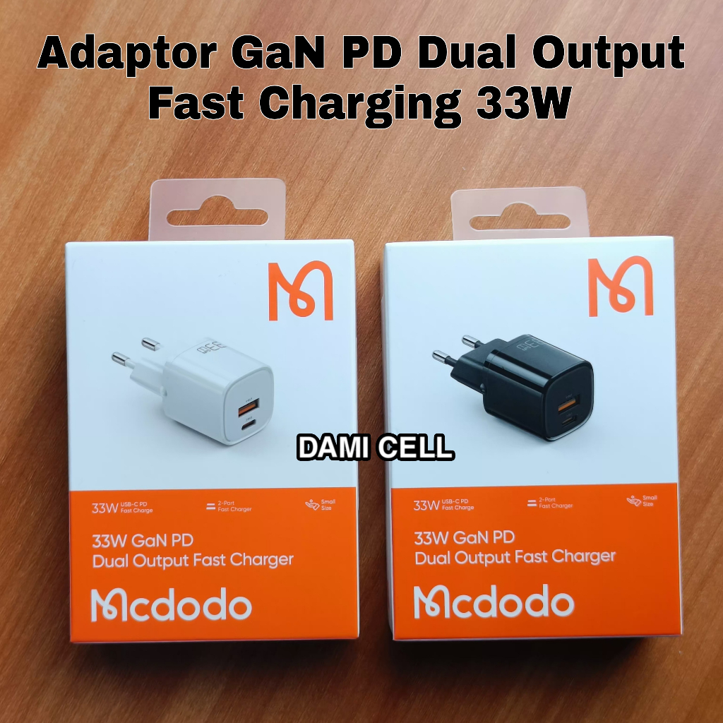 Jual MCDODO CH-015 Adaptor GaN 33W PD + QC Dual Output USB A + USB C ORIGINAL | Shopee Indonesia